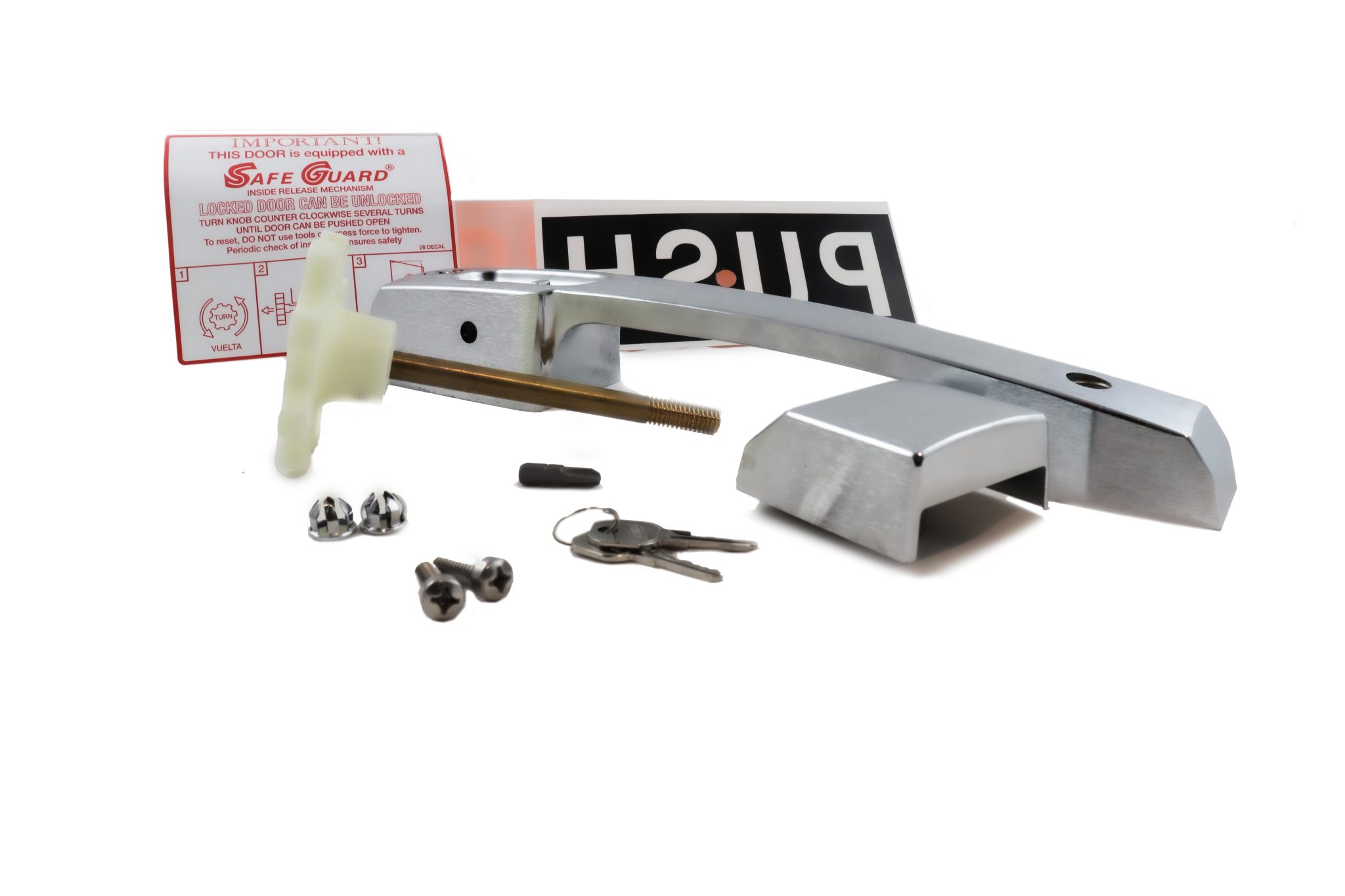 Kason 0027C Brushed Chrome Keyed Handle With Strike Twist Release