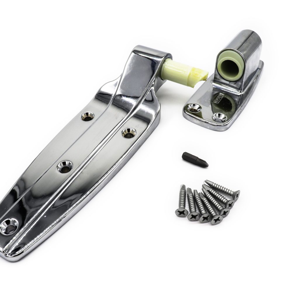 KASON 1245 POLISHED CHROME REVERSIBLE CAM-RISE HINGE, FLUSH WITH ...